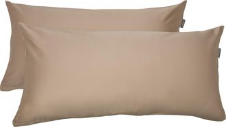 Schiesser Kissenh&uuml;llenset Ella - Baumwollsatin - 2-teilig - 40 x 80 cm - Cappuccino