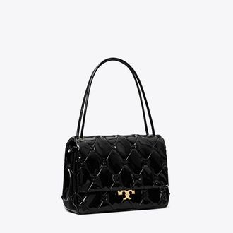 Tory Burch Bunny Knot Runway Schultertasche aus Lackleder