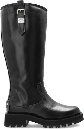 Ganni Stiefel - Black Ankle Boots With Rounded Toe - Gr. 36 (EU) - in Schwarz - für Damen