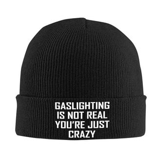 Generic Bonnet en Tricot Le Gaslighting nest Pas R&eacute;el, Tu ES Juste Fou Unisexe Casquette De Cr&acirc;ne &Agrave; Revers Respirant Bonnet Hiver pour Temps Froid Course &Agrave; Pi