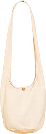 Panasiam Schulterbeutel Damen & Herren, große & leichte Baumwolltasche, Umhängetasche mit Reißverschluss, Unisex Schultertasche, mittelgroße Tasche, natur