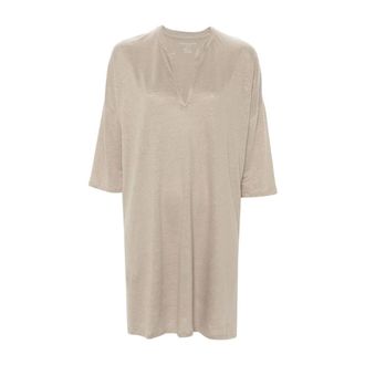 Majestic Filatures Dove Grey Leinenkleid - - Blouses & Shirts - Damen - Beige - S