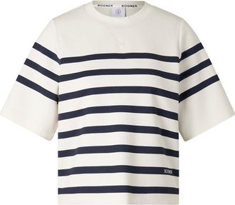 Bogner Shirt Stacey f&uuml;r Damen - Off-White/Navy-Blau - 34