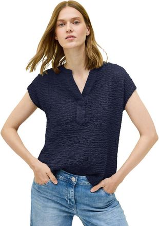 Cecil Damen B345827 Strukturbluse, Urban Navy Blue, XXL