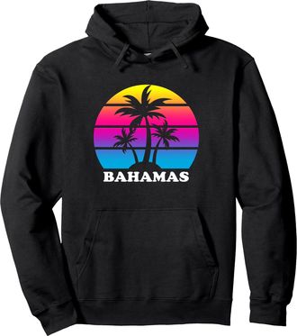 BDAZ Bahamas Retro Palme Sonnenuntergang Karibik Urlaub Pullover Hoodie