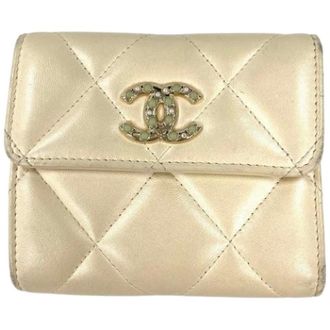 Chanel Portefeuille Pre-owned (tri-fold) - Femme - Pre-owned - Beige - Taille: ONE Size