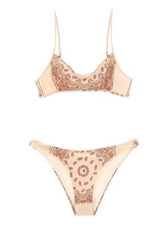 The Attico Bikini mit Paisley-Print - Pink