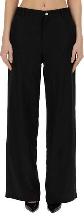Moschino Femme, Pantalons, Noir, Taille: 38 FR Pantalon Large