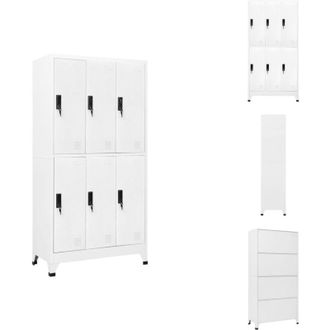 vidaXL Schlie&szlig;fachschrank Wei&szlig; 90x45x180 cm Stahl - Schliessfachschrank - Garderobe - B&uuml;robedarf - Metallregal - Lagerraum