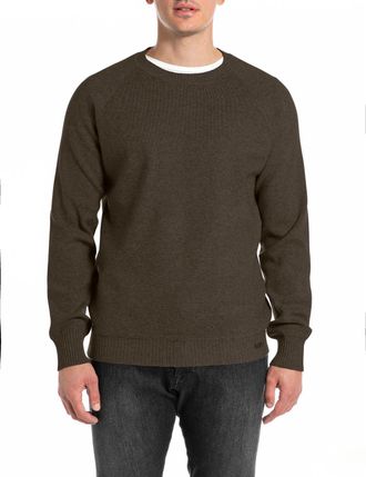 Replay Herren Pullover Comfort Fit, Grün (Mud Green 759), L