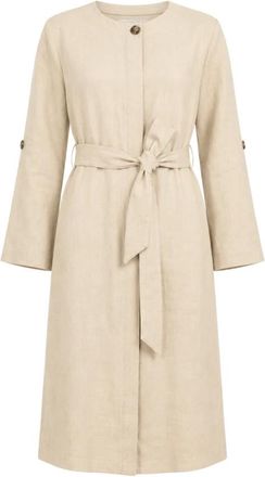 Max Mara Femme, Robes, Beige, Taille: 42 FR Robe Chemisier en Coton