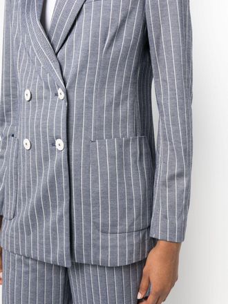 Circolo 1901 Pinstripe Cotton Blazer - Blue-grey