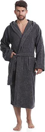 Ladeheid Peignoir de Bain Éponge 100% Coton Homme LA40-101 (Graphite (D07), S)