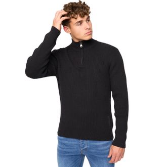 Crosshatch Havaline Pullover mit kurzem Rei&szlig;verschluss f&uuml;r Herren (Schwarz)