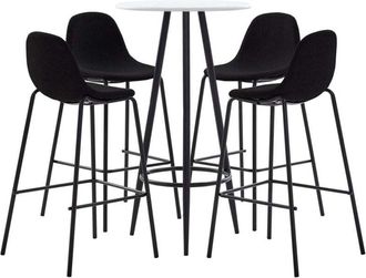 vidaXL Ensemble de bar 5 pcs Tissu Noir