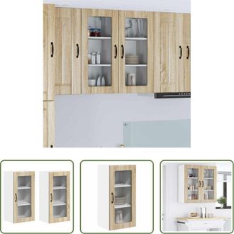 vidaXL K&uuml;chenwandschrank - K&uuml;chenschrank 2 pcs Sonoma-Eiche 40 x 31 x 80 cm Holzwerkstoff