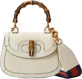 Gucci Pre-owned Bamboo 1947 Top Handle Bag - Femme - Pre-owned - Blanc - Taille: ONE Size