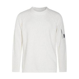 C.P. Company Baumwoll-Chenille-Pullover mit Rundhalsausschnitt - - Knitwear - Herren - Wei&szlig; - XL