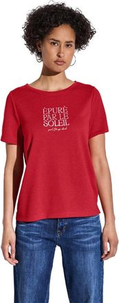 Street One Damen A322697 T-Shirt mit Wording, Glory red, 38