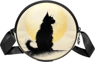 Generic Sac &agrave; bandouli&egrave;re Circle pour femme, petit sac &agrave; bandouli&egrave;re jaune avec fermeture &eacute;clair, bretelles r&eacute;glables, sac &agrave; main rond d&eacute;contract&eacute; pour femmes