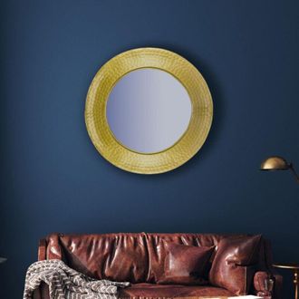 M&S Collection M&s - Miroir mural rond 60x60 cm en métal doré