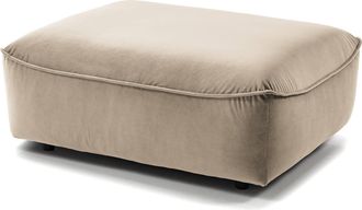 Studio Copenhagen home24 Polsterhocker 103 x 42 x 90cm Gold/Beige Samt Shyla: Beige