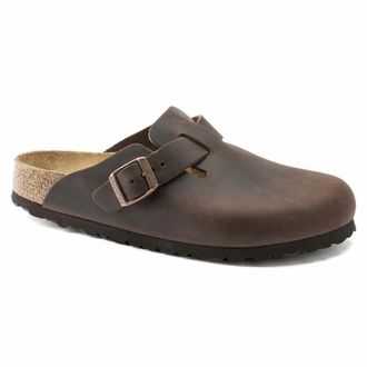 Birkenstock Sandalen Boston Ge&ouml;ltes Leder Schmal - - Shoes - Herren - Braun - 36 EU