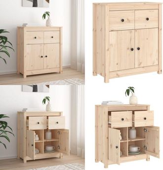 vidaXL Vidaxl - Buffet 70x35x80 cm nois massif de pin - Buffet En Bois - Meuble De Rangement - Buffet Design - Mobilier Salon - Commode - Home & Living