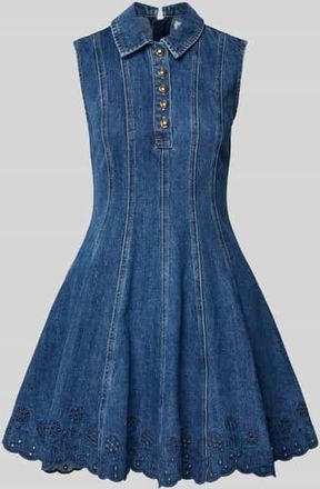 Self Portrait Minikleid in Denim-Optik