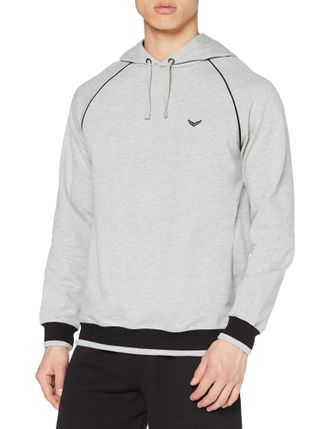 Trigema Herren Bequemer Hoodie mit gef&uuml;tterter Kapuze,grau-Melange,S