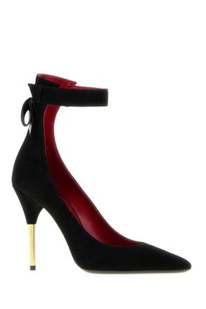 Valentino Garavani Ankle-Strap Suede Heel - Black
