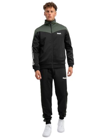 Lonsdale Herren Trainingsanzug normale Passform CAUNTON, Black/Olive/White, M
