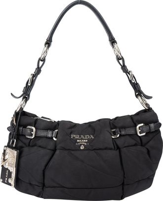 Prada Crossbody Bags - Prada Black Nylon Puffer Shoulder Bag - Gr. unisize - in Schwarz - f&uuml;r Damen