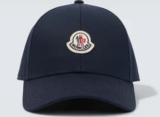 Moncler Casquette en serg&eacute; de coton &agrave; logo