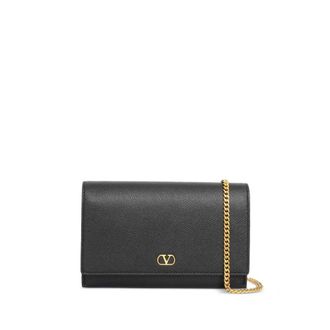 Valentino Garavani Schwarze Tasche mit Kettenriemen und Klappverschluss - - Bags - Damen - Schwarzk - ONE SIZE