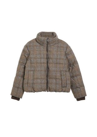 s.Oliver Winterjacke Outdoor-Jacke Karierte Wollmix-Jacke mit Ballon-Saum