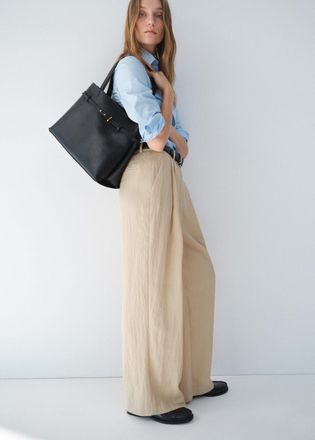 Mango Sac cabas à breloque noir - Femme - Taille unique - MANGO