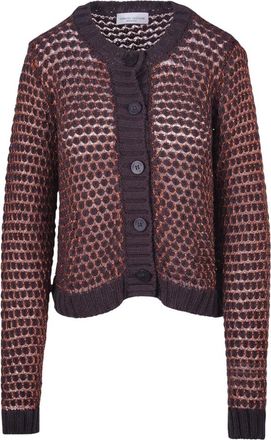 Roberto Collina Femme, Pulls, Brun, Taille: 40 FR Cardigan traforato filo metallizzato