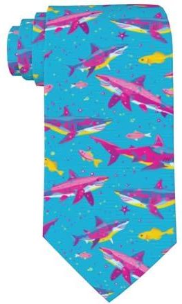 Generic Requins Brillants Et Colorés Cravates Hommes Décontractée Cravate Polyvalente Cravate Homme Pour Bureau Scolaires Célébrations