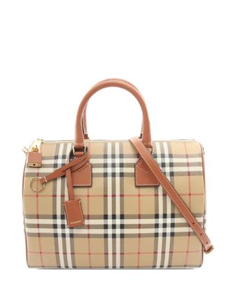 Burberry sac à main en cuir à motif Vintage Check - Tons neutres