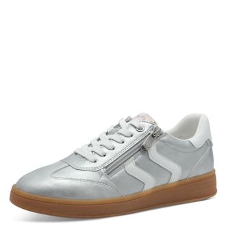 Marco Tozzi Damen Sneaker flach mit Schn&uuml;rsenkeln Freizeit, Silber (Silver Comb), 38 EU
