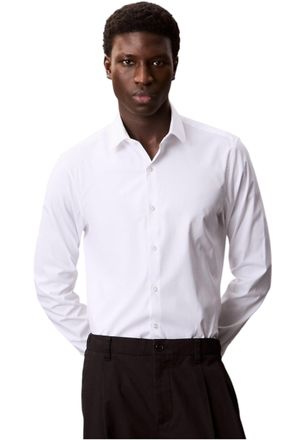 Calvin Klein Herren Slim ESNTL POPLIN NOS STR SLD LV019EU000 Hemden, Wei&szlig; (Wei&szlig;), L