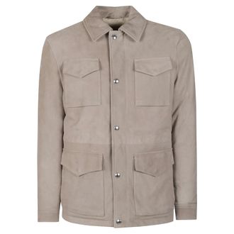 Eleventy Homme, Vestes, Vert, Taille: L Suede Shirt Jacket