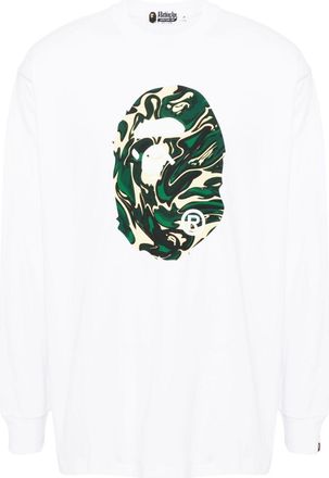 A Bathing Ape T-Shirt mit marmoriertem Camouflage-Logo - Wei&szlig;