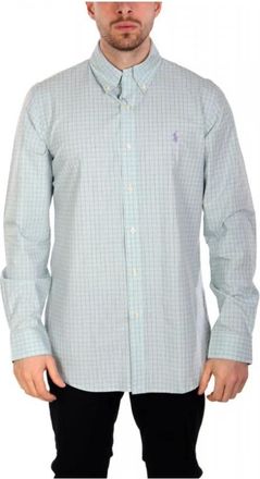Ralph Lauren Homme, Chemises, Vert, Taille: L Chemise Popeline Stretch &agrave; Carreaux Coupe Sur Mesure