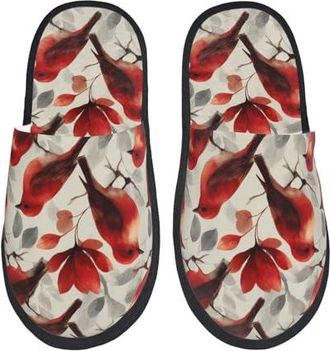 Generic Oiseaux Rouges (3) Homme Femme Pantoufles Confortable Chaussons L&eacute;g&egrave;res Slippers Pour Maison Hiver Int&eacute;rieur M