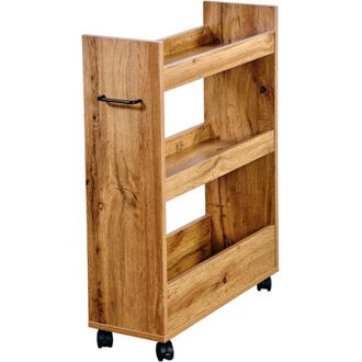 KESPER Chariot de cuisine en bois &agrave; 3 &eacute;tages - Marron - h 78 cm - Livraison gratuite