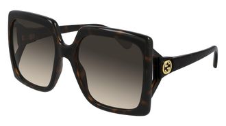 Gucci Damenbrille, Havana-Havana-Braun, 58