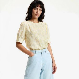 La Redoute Collections Blouse Col Rond Manches 3/4 Imprim&eacute; Floral