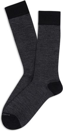 Marcoliani Homme, Sous-v&ecirc;tements, Noir, Taille: ONE Size Mar4060T/1007 Chaussettes mi-mollet en coton textur&eacute; Birdseye